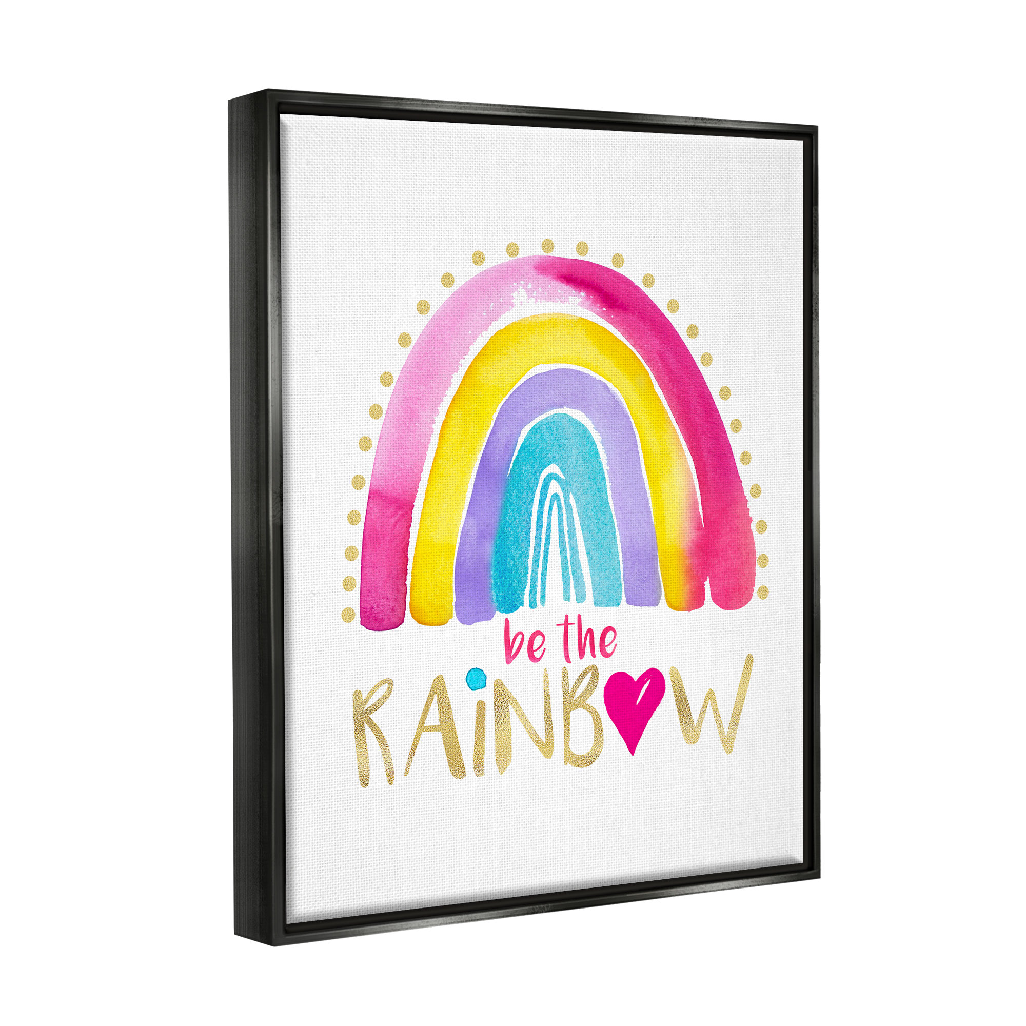 Isabelle & Max™ Be The Rainbow Pattern Framed Floater Canvas Wall Art Design By Enya Todd | Wayfair